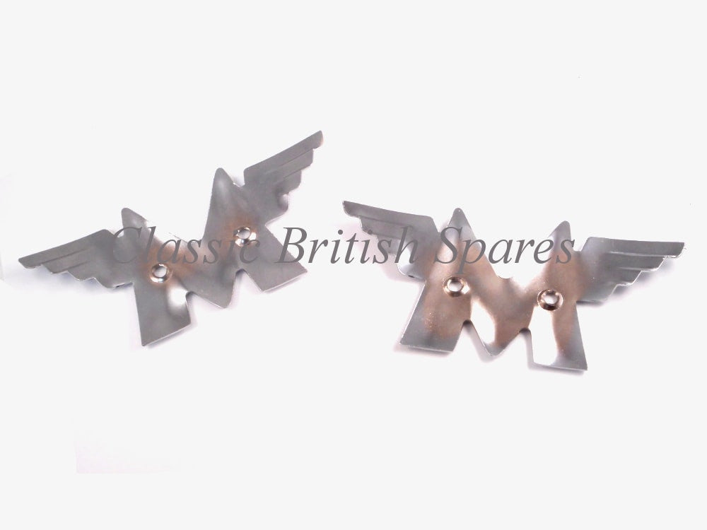 Matchless "M" Chrome Gas Tank Badges - (1 Pair) - 01-1928