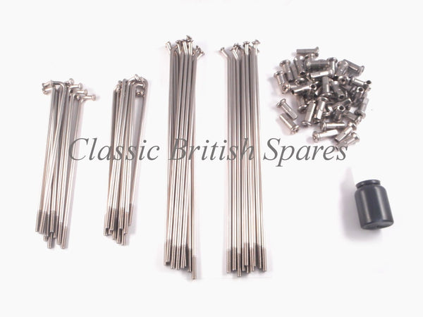 Triumph BSA Front Conical Hub Stainless Spoke Set 19" 1971-72